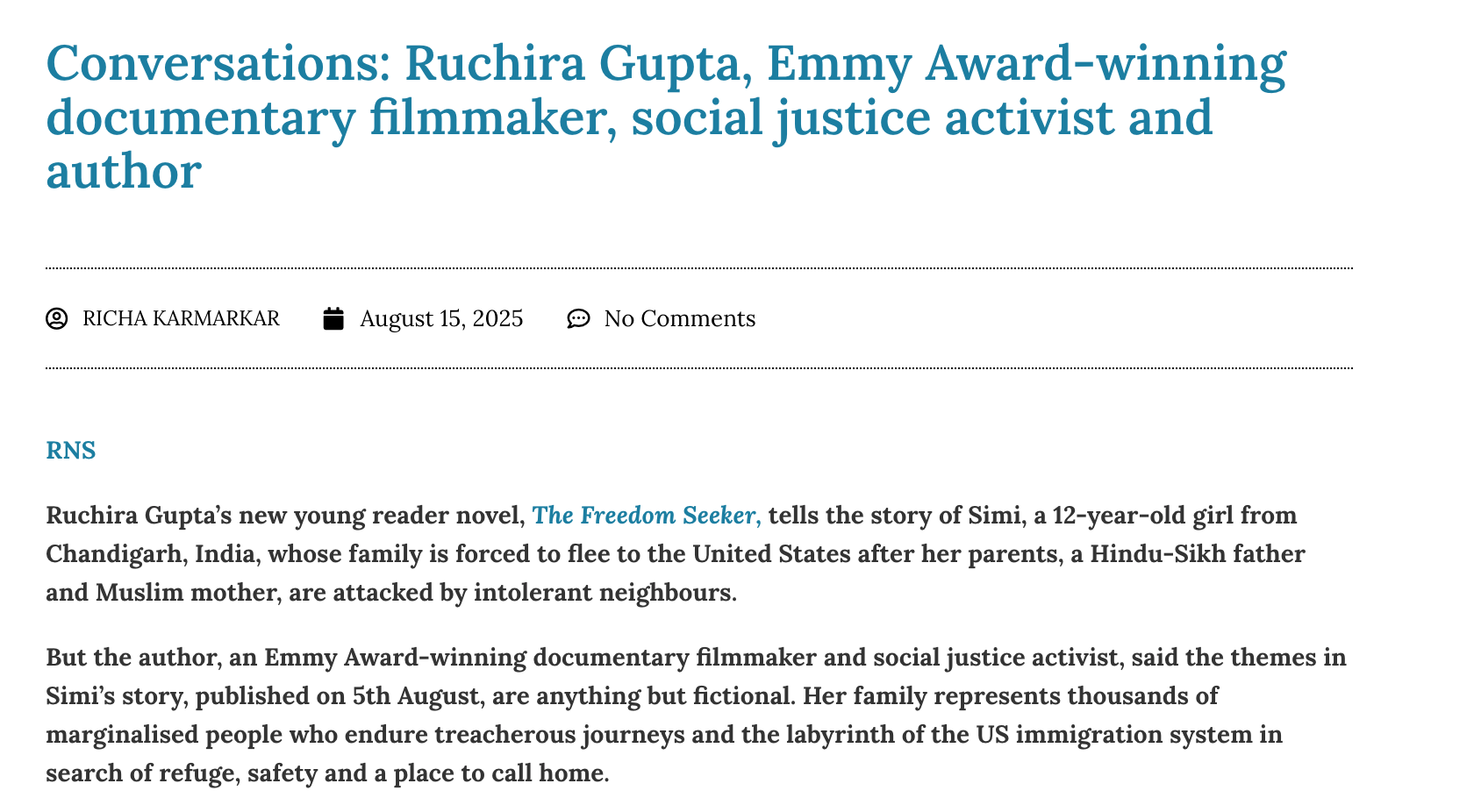 Ruchira Gupta - Author Artist Activist